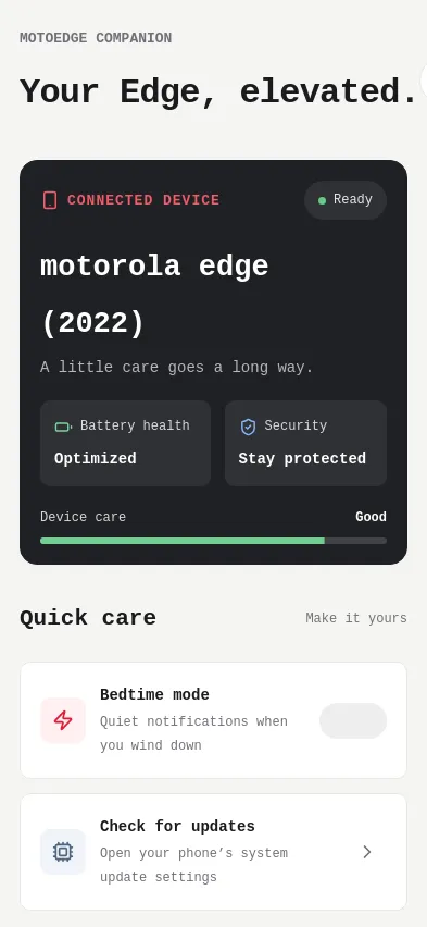 MotoEdge Companion App