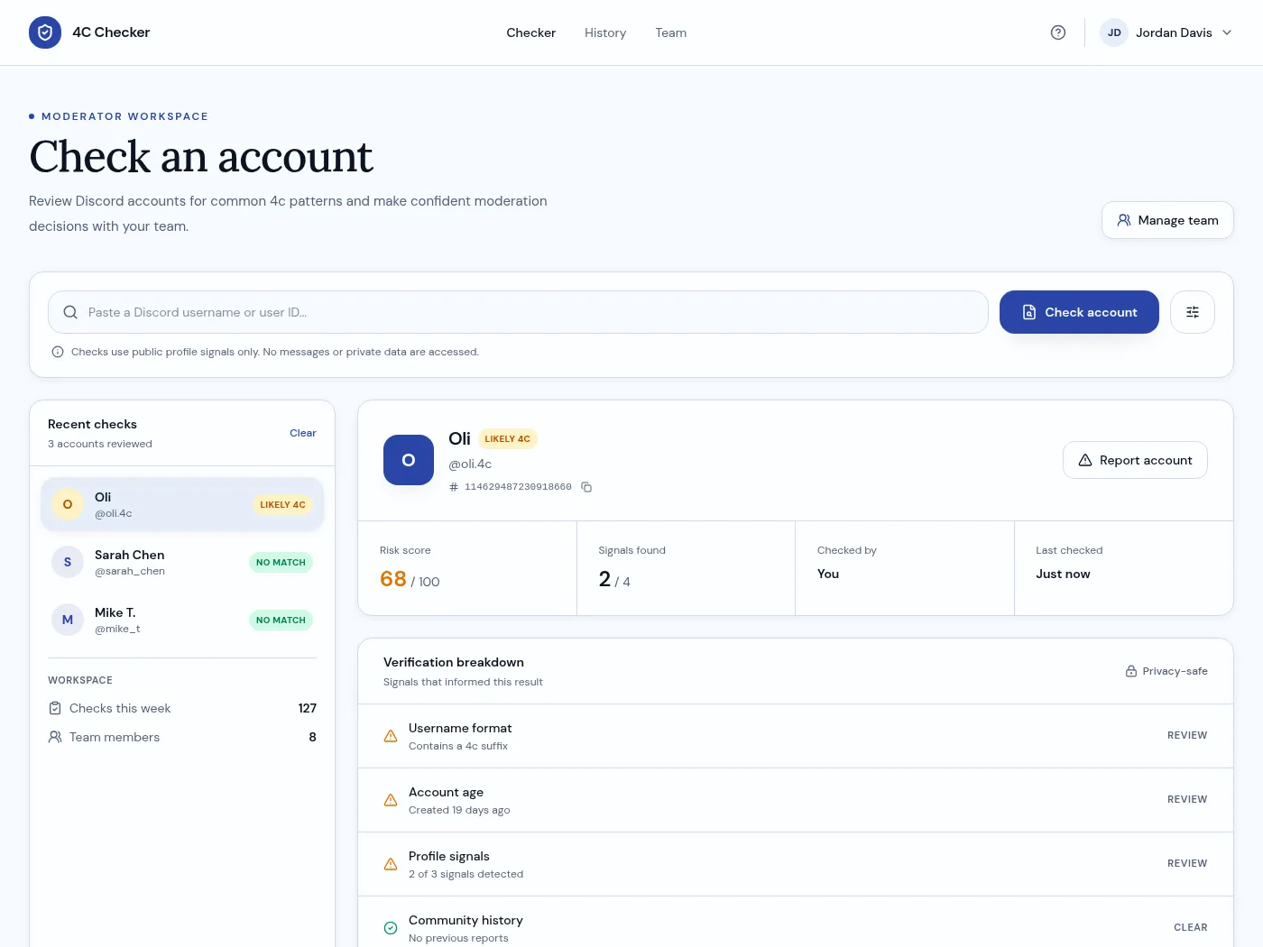 Discord 4C Checker