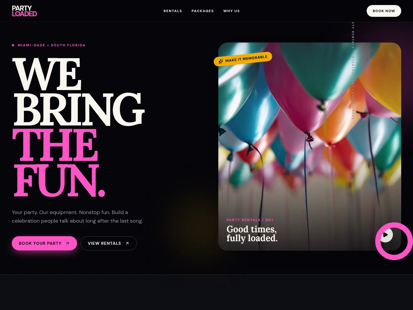 Party Loaded Website