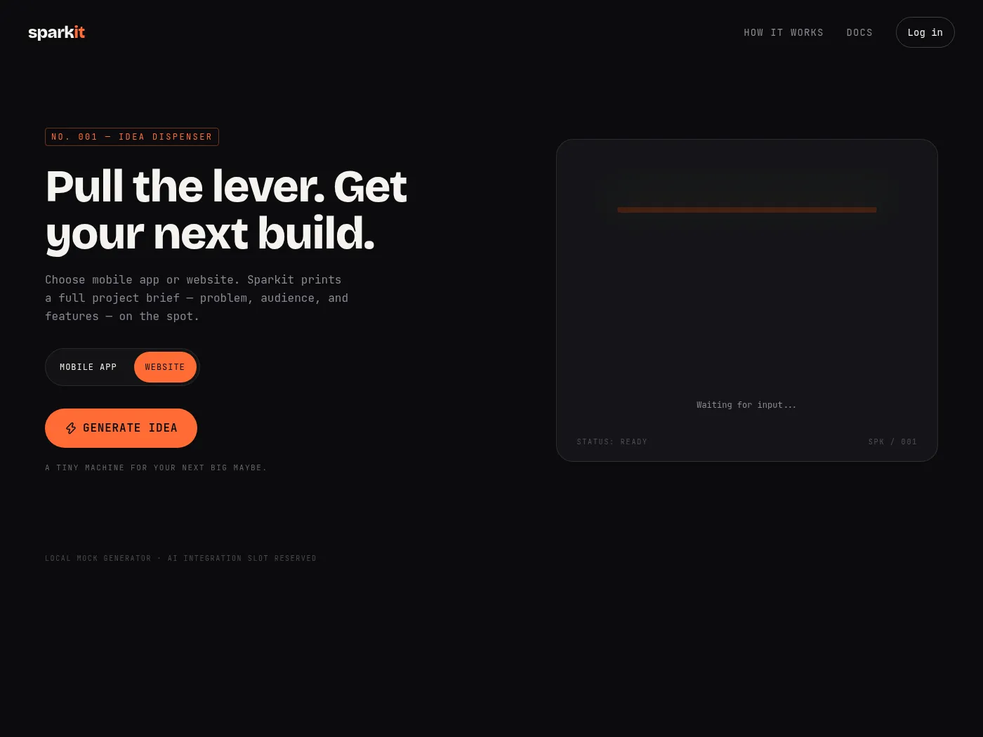 Sparkit Landing Page