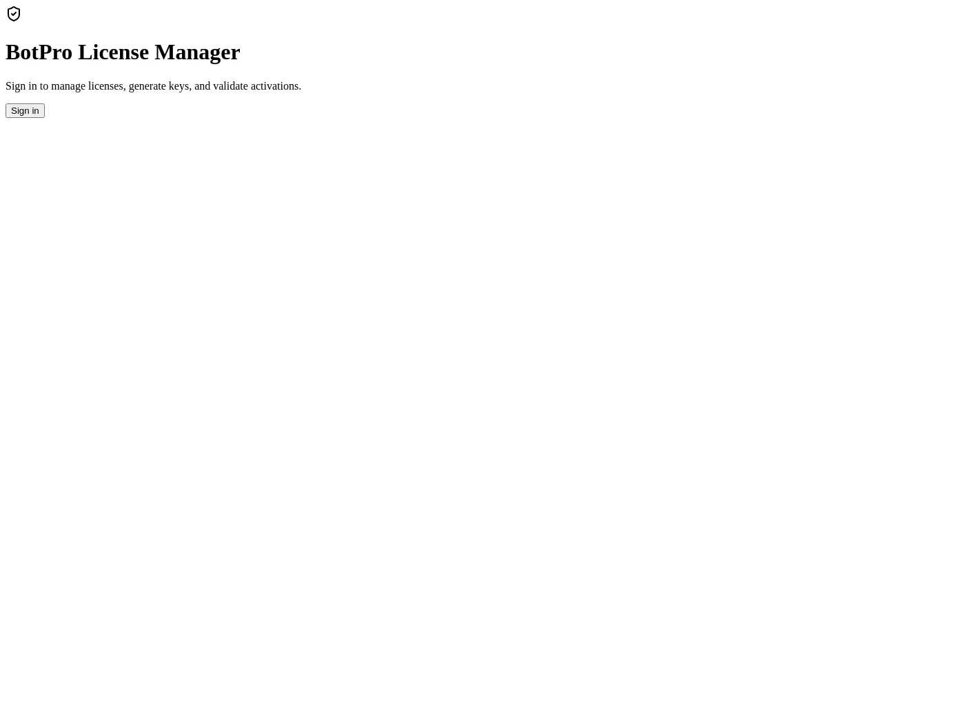BotPro License Manager
