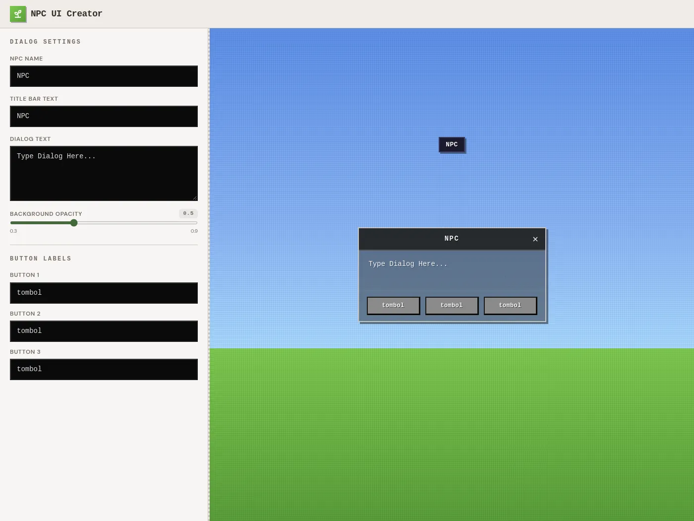 Npc UI Creator