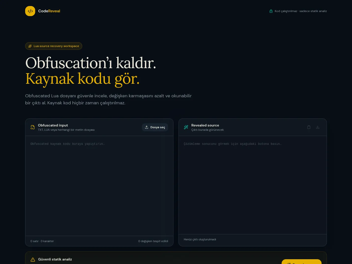 Code Reveal Tool