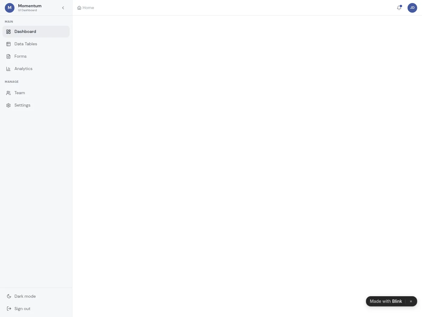 Momentum UI Dashboard
