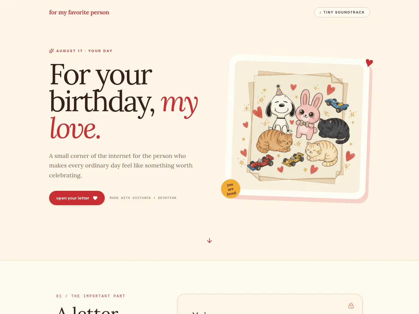 Birthday Love Website