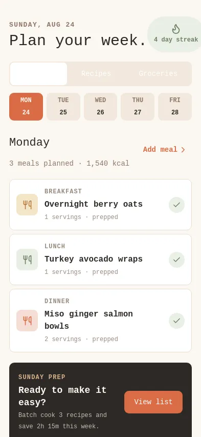 PrepPal Meal Planner