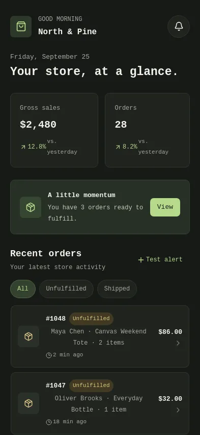 ShopMobile Dashboard