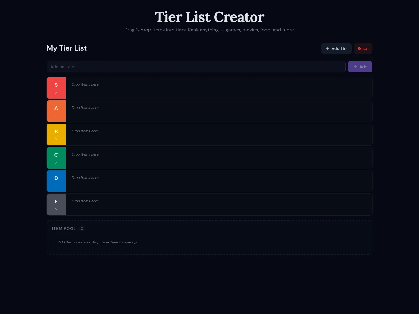Tier List Creator