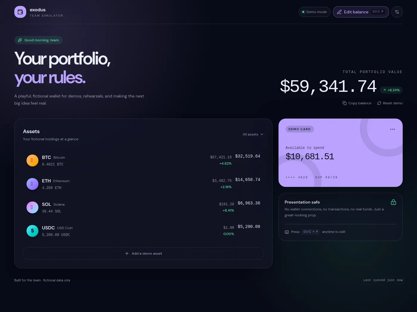 Exodus Wallet Simulator