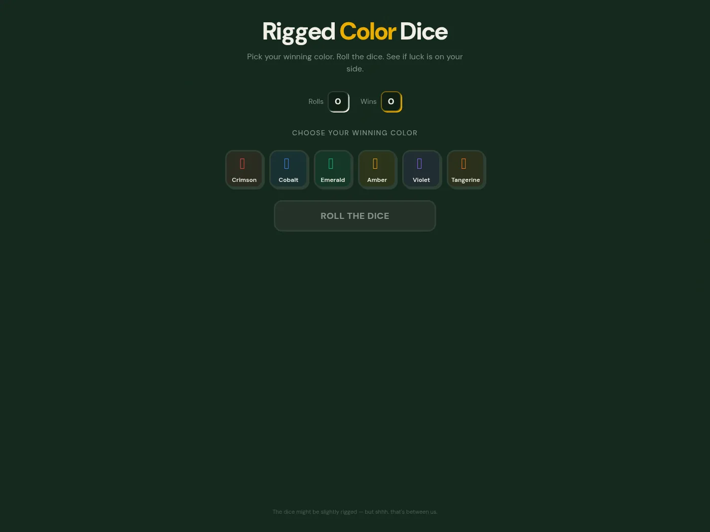 Rigged Color Dice