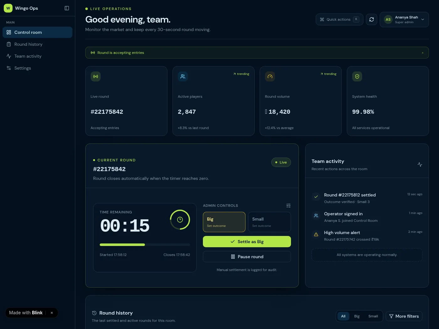 Wingo Prediction Admin