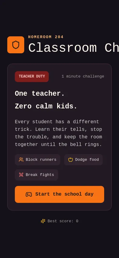 Classroom Chaos Defender