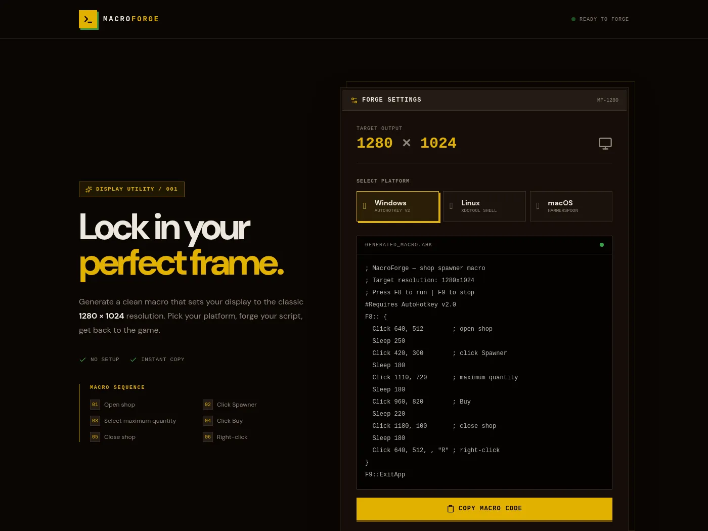 Macro Resolution Tool
