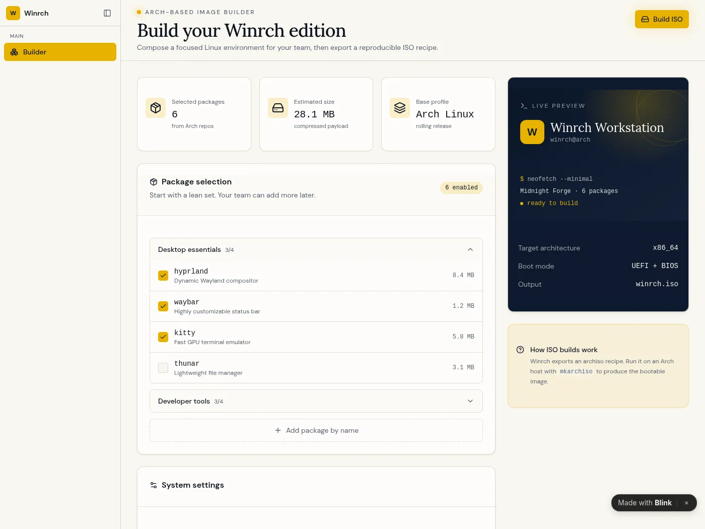 Winrch Linux Builder