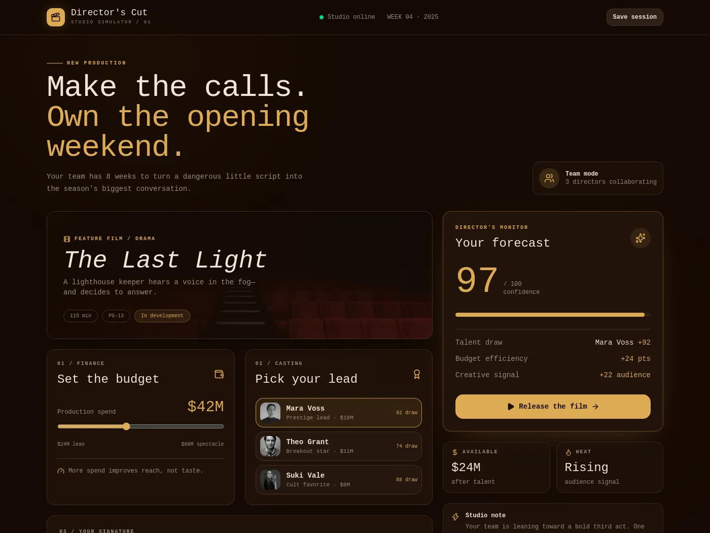 Director's Cut Simulator
