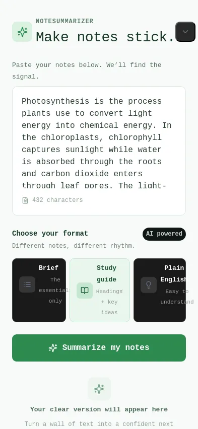 NoteSummarizer