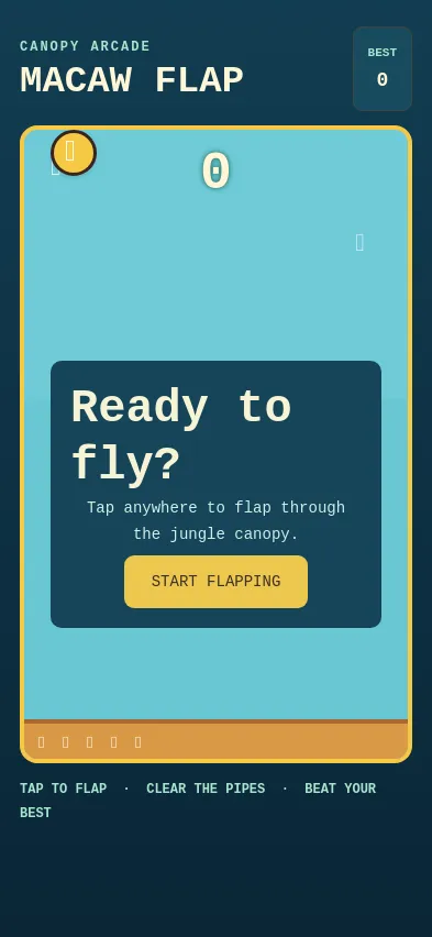 Macaw Flap Game