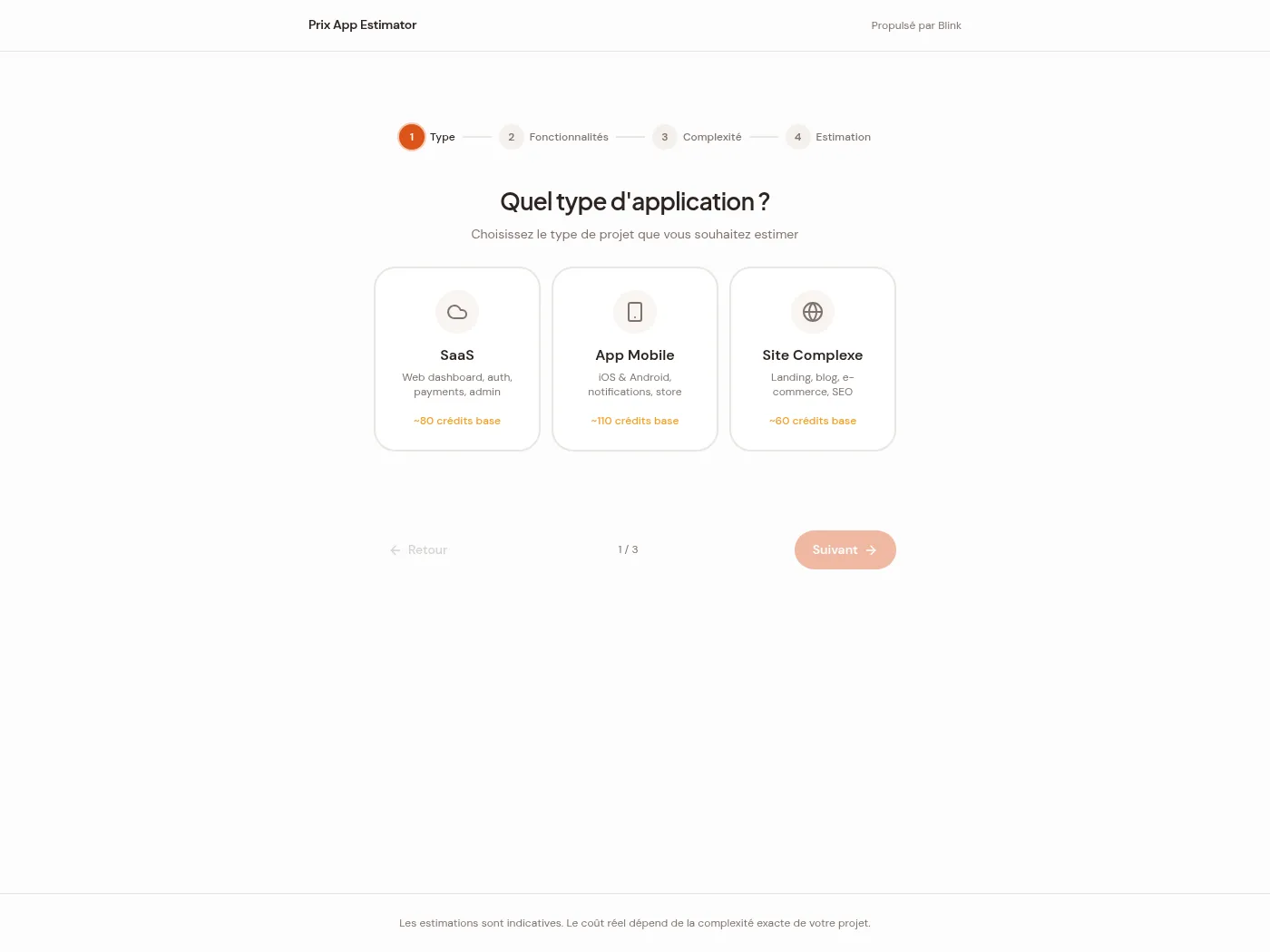 Prix App Estimator