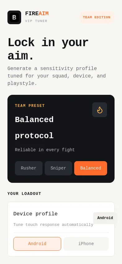 FireAim VIP Tuner