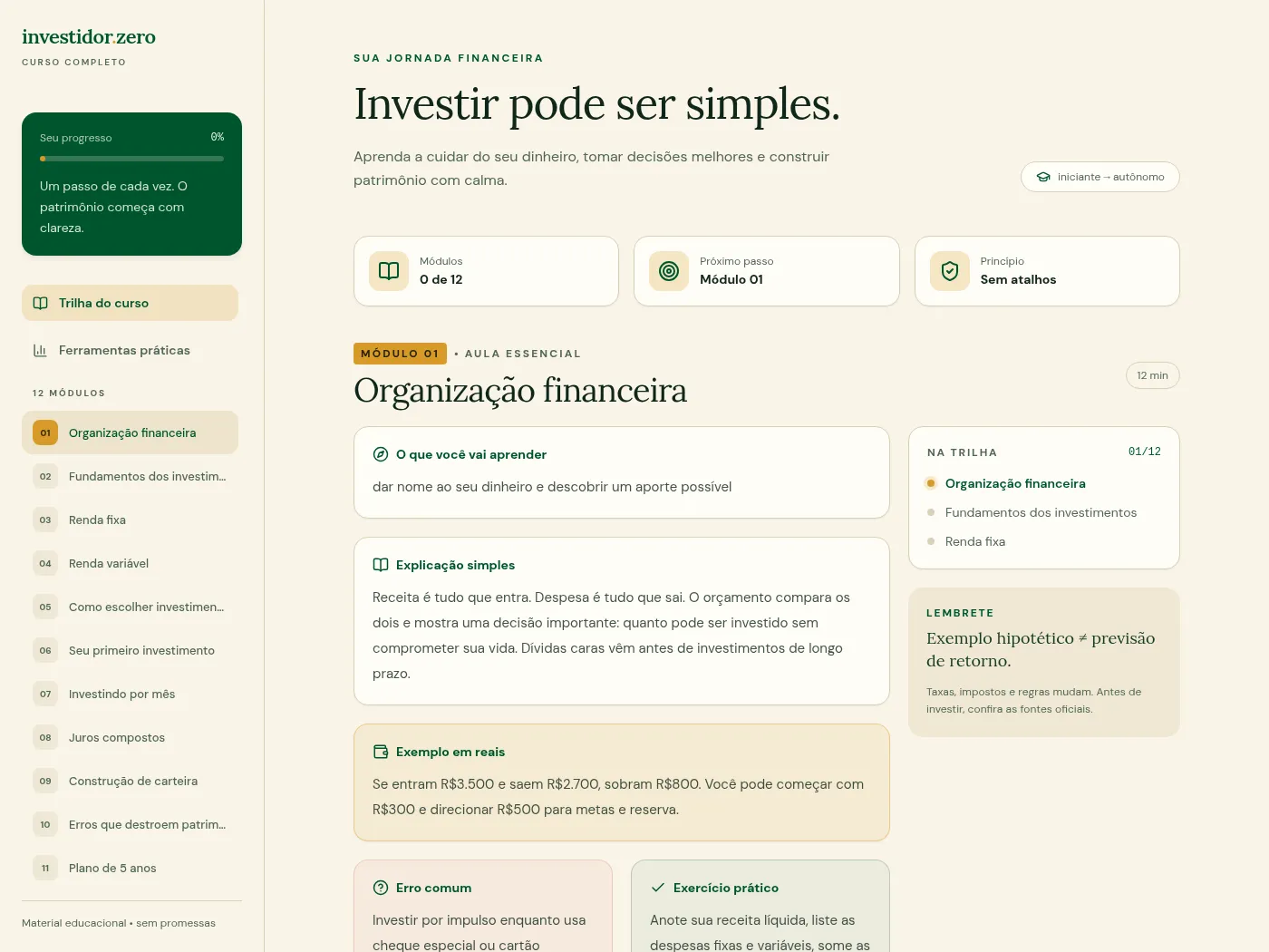 Investidor do Zero Curso