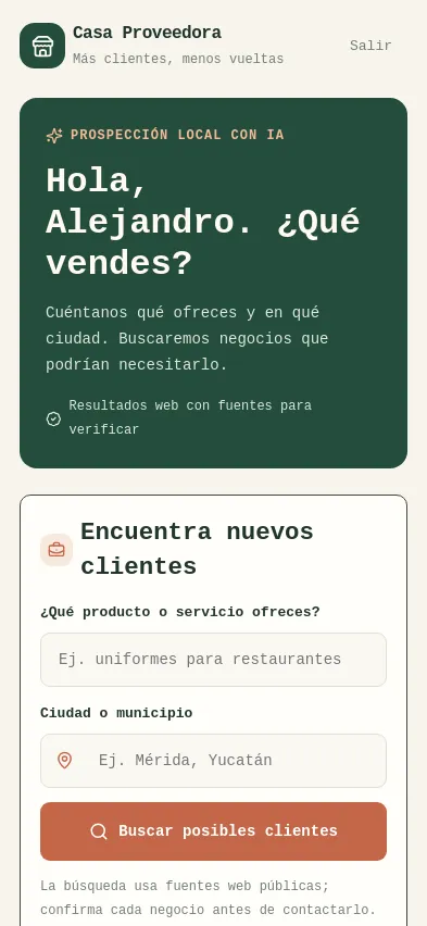Casa Proveedora App