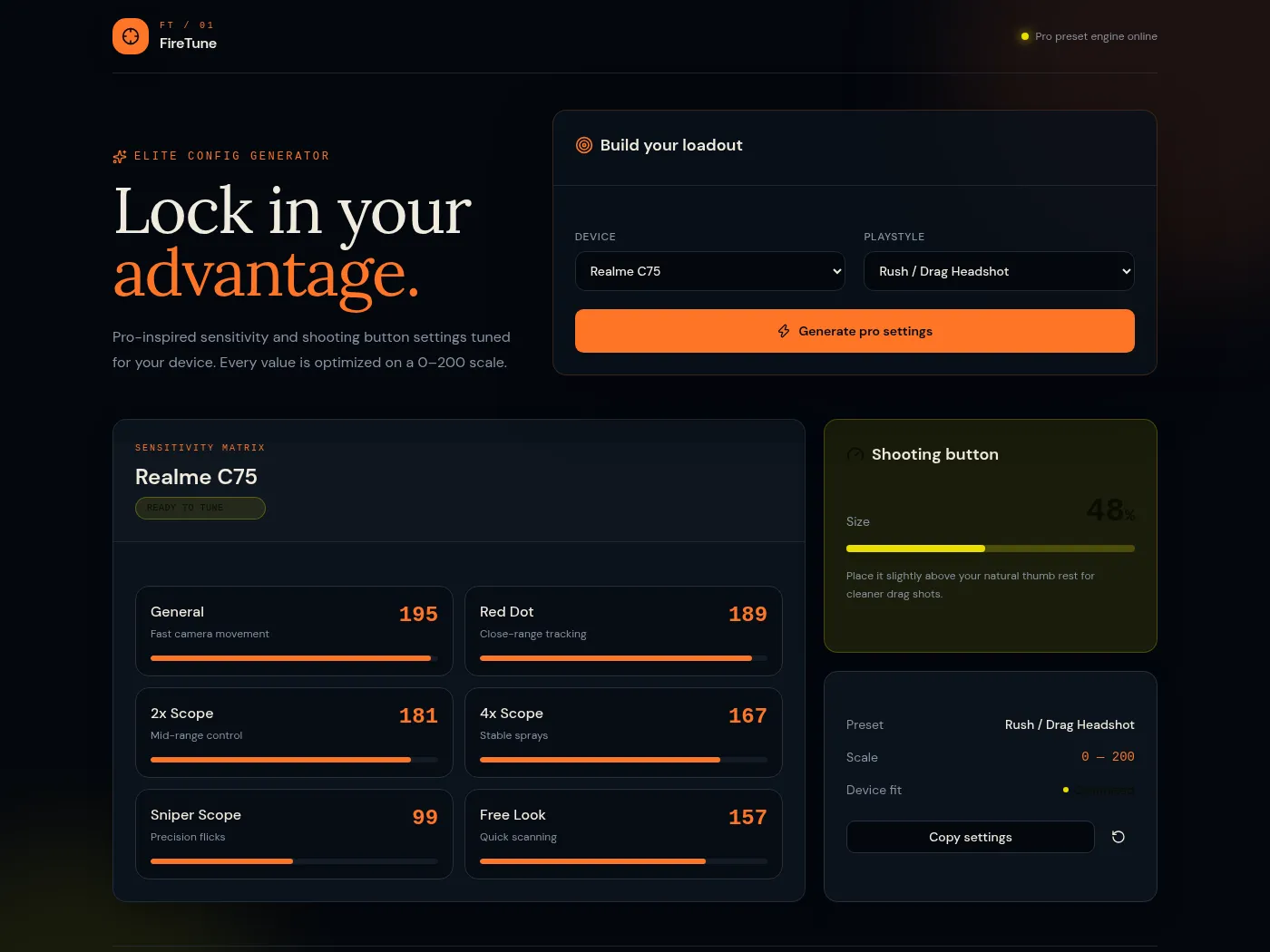 Pro Free Fire Settings