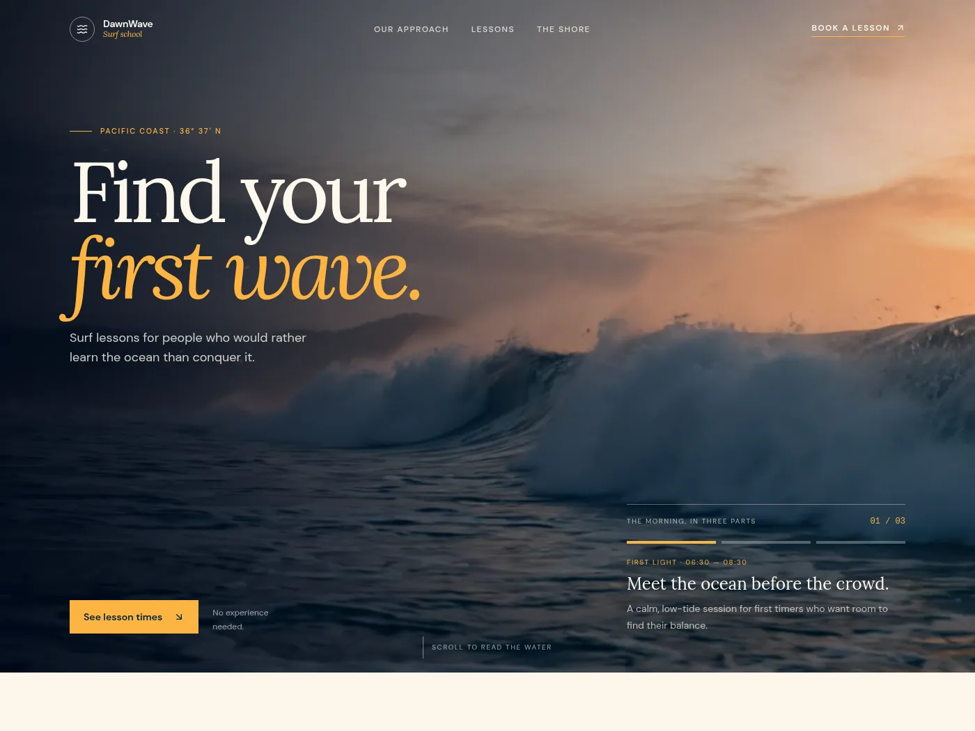 DawnWave Surf Landing