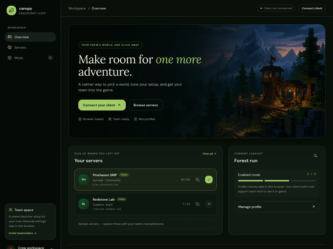Eaglercraft Modded Web Client