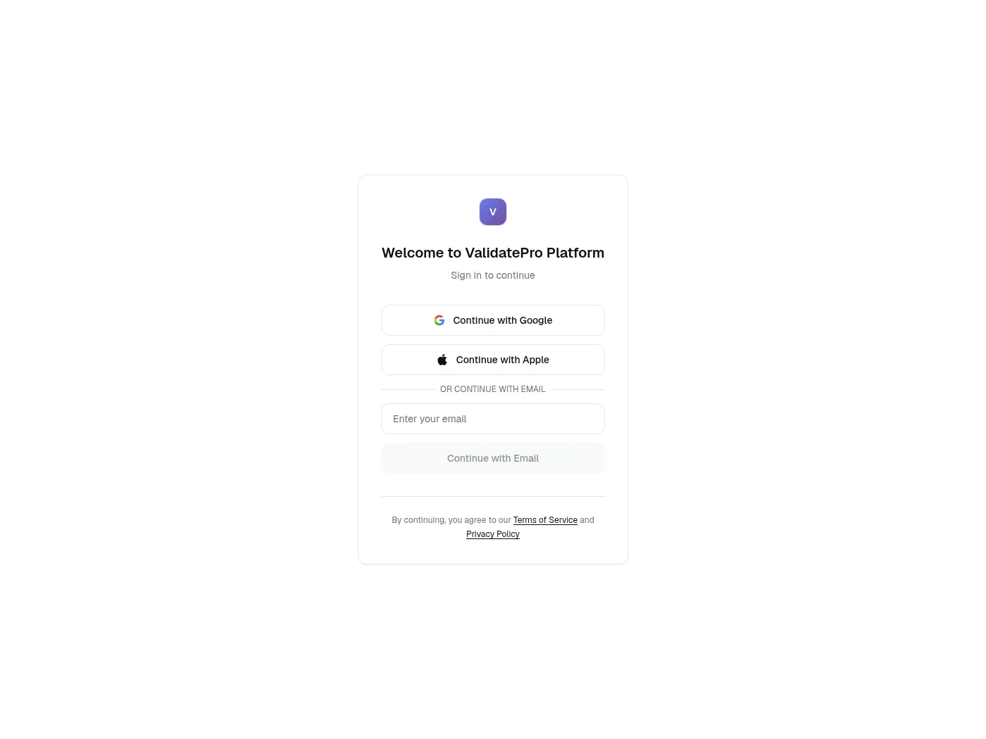 ValidatePro Platform