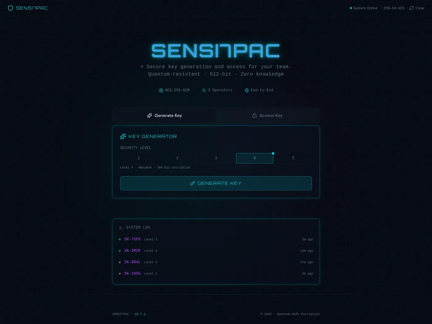SENSI7PAC Portal