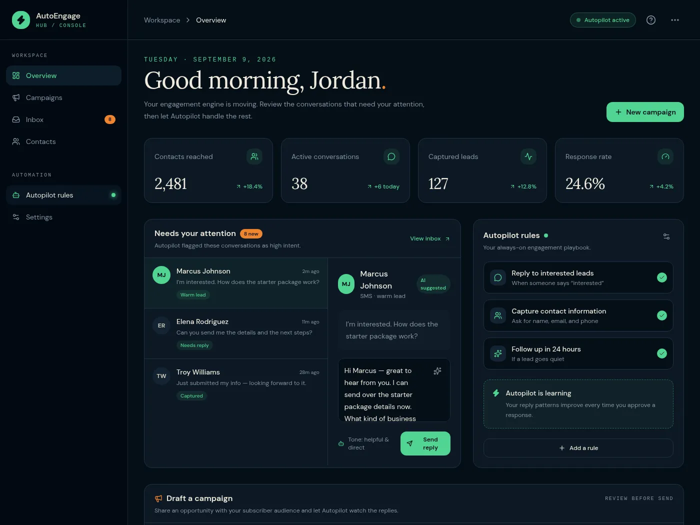 AutoEngage Hub