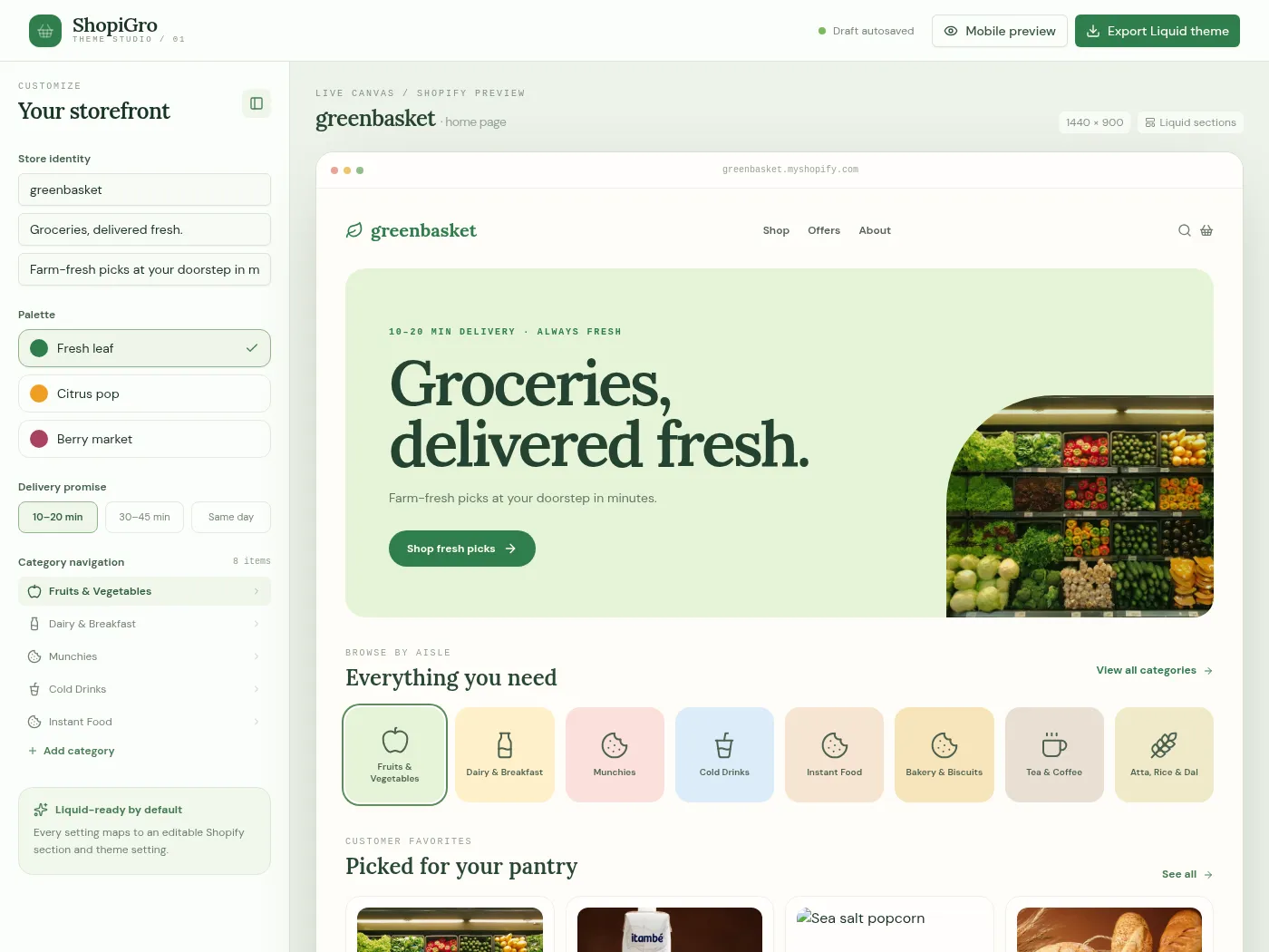 ShopiGro Theme Generator