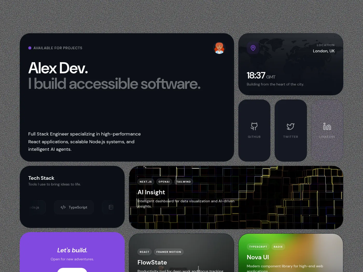 BentoGrid Portfolio (Remix)