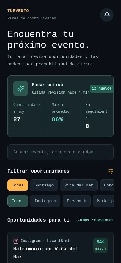 TuEvento Finder App