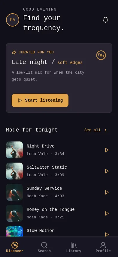 FrequenceAudio Mobile App
