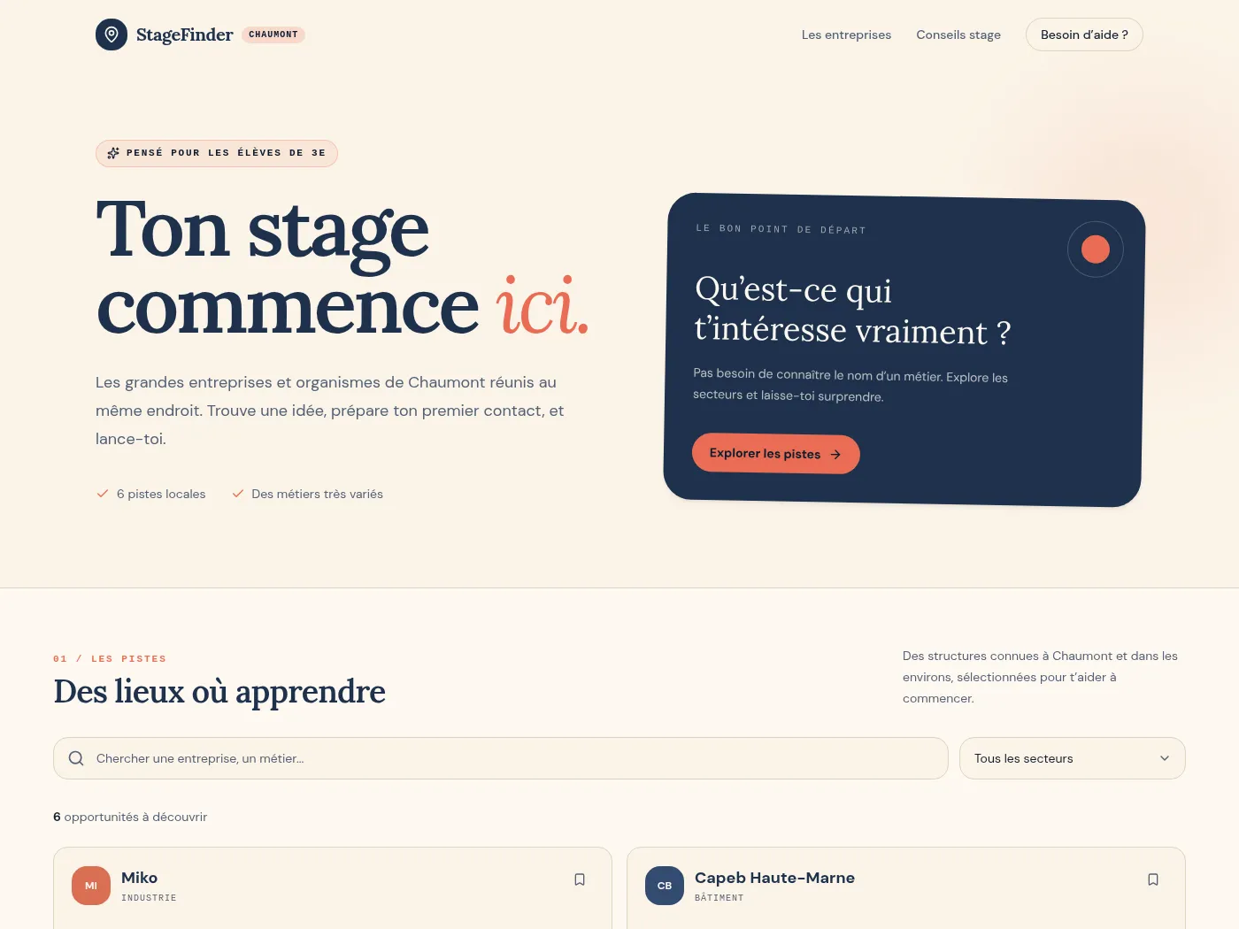 StageFinder Chaumont