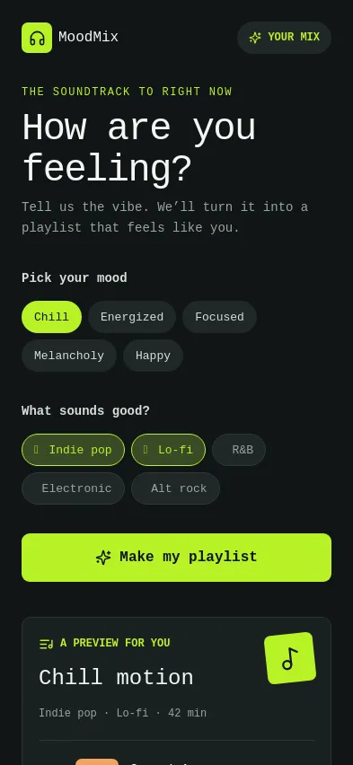 MoodMix Playlist Maker