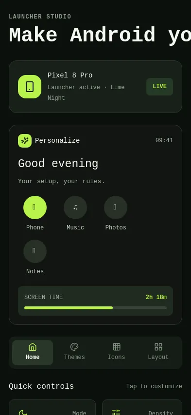 Personalize Launcher Pro