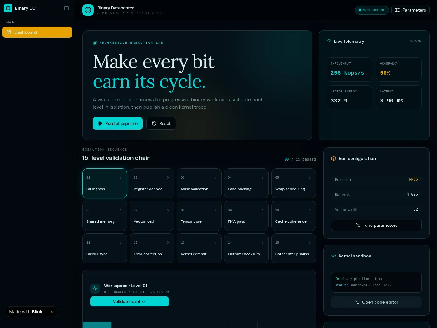 Binary Datacenter Simulator