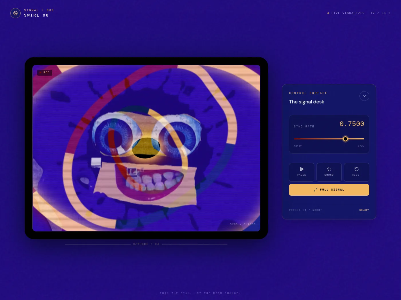 Swirl Sync TV Simulator