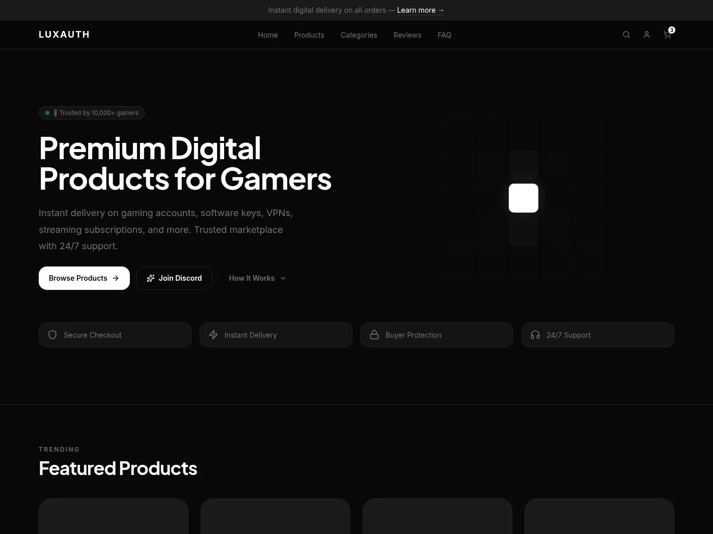 LuxAuth Market Theme