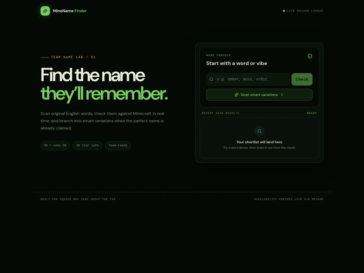 MineName Finder