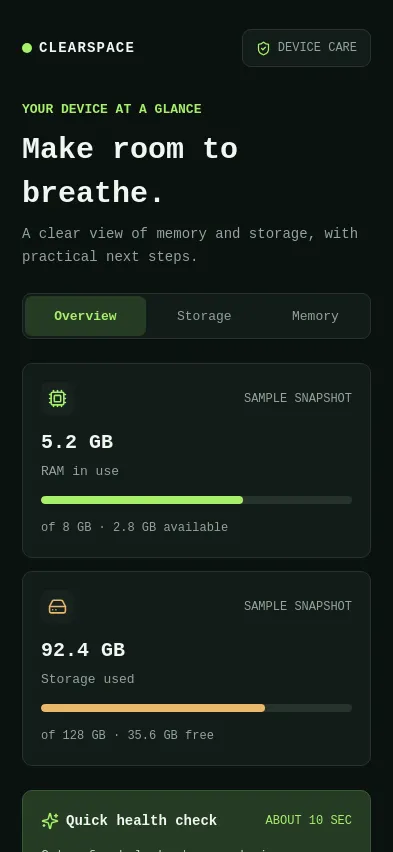 RAM & Storage Optimizer