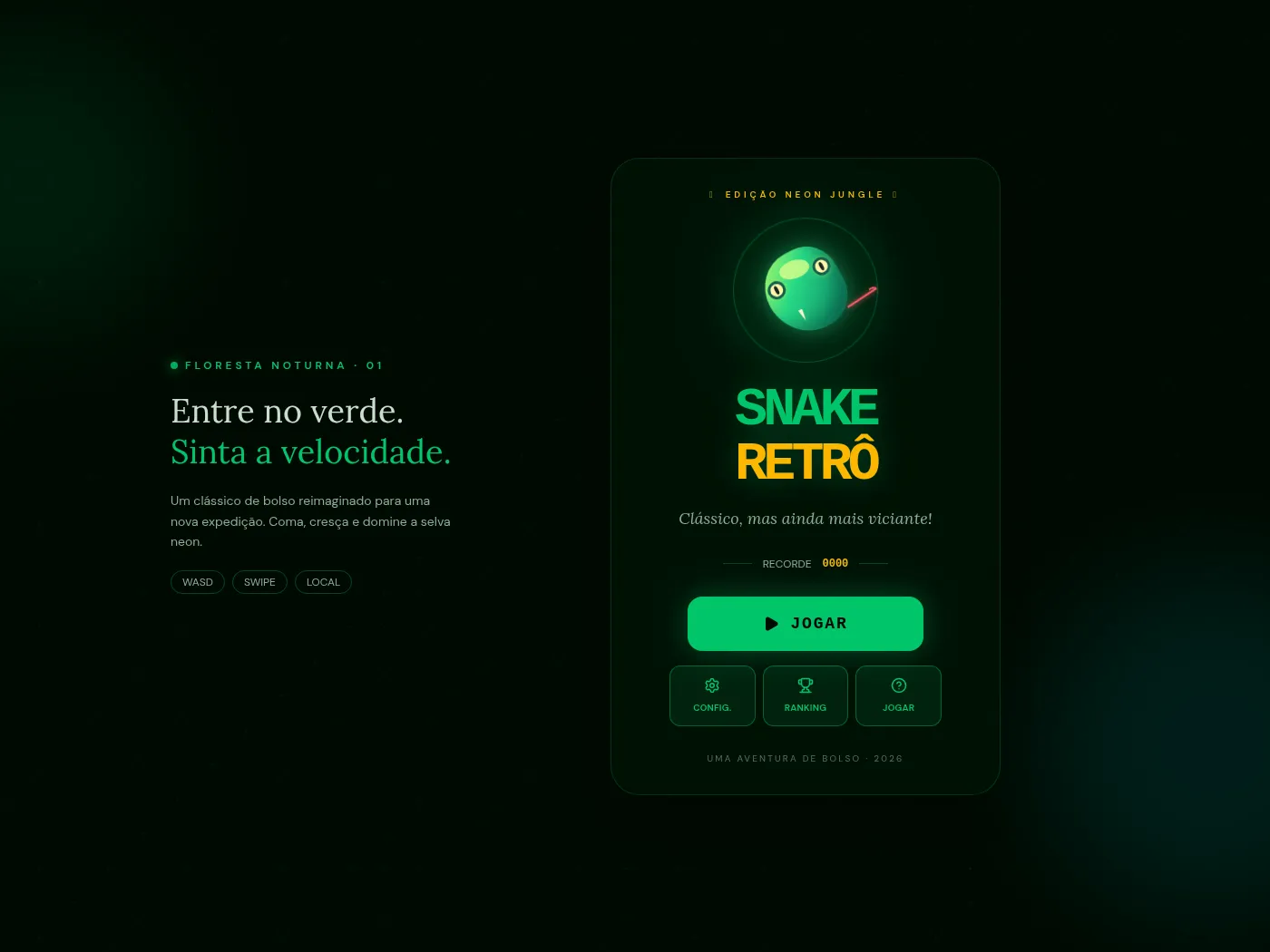 Snake Retrô Neon Jungle