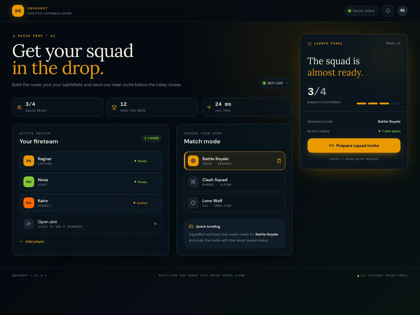Free Fire SquadBot