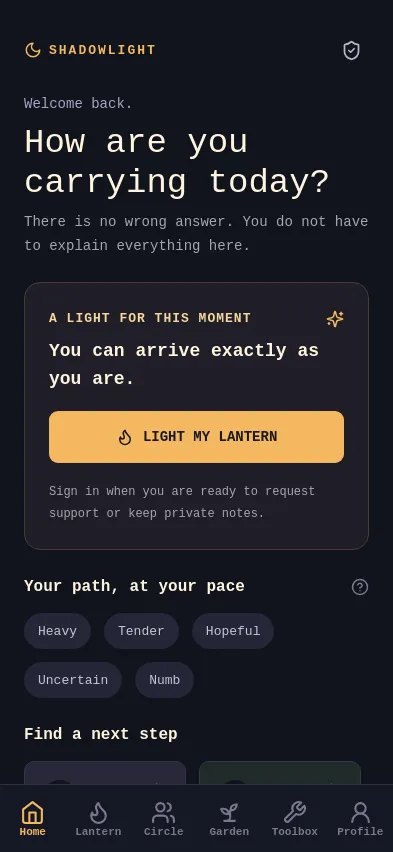 Shadowlight Recovery App