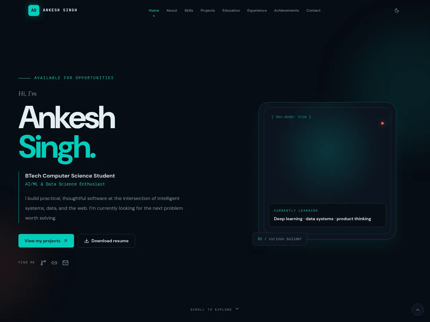 Ankesh Singh Portfolio