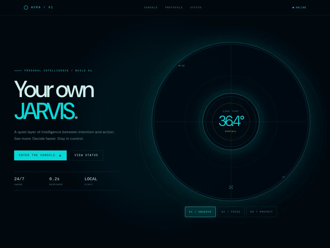 Jarvis Inspired Dashboard