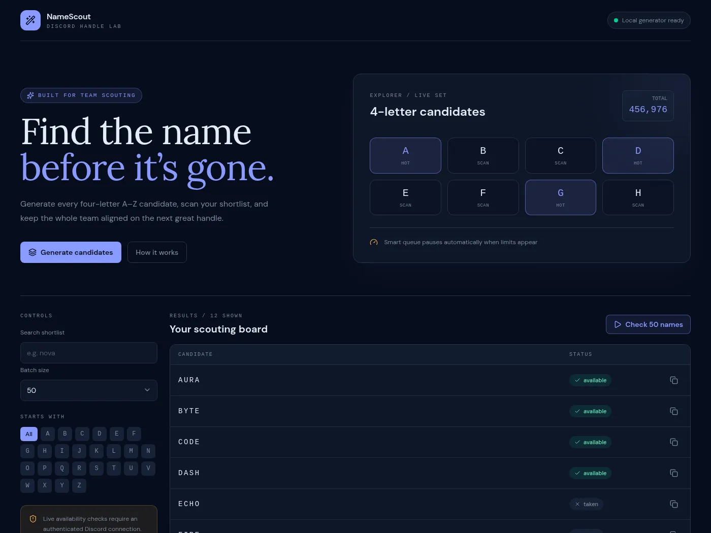 Discord Name Checker