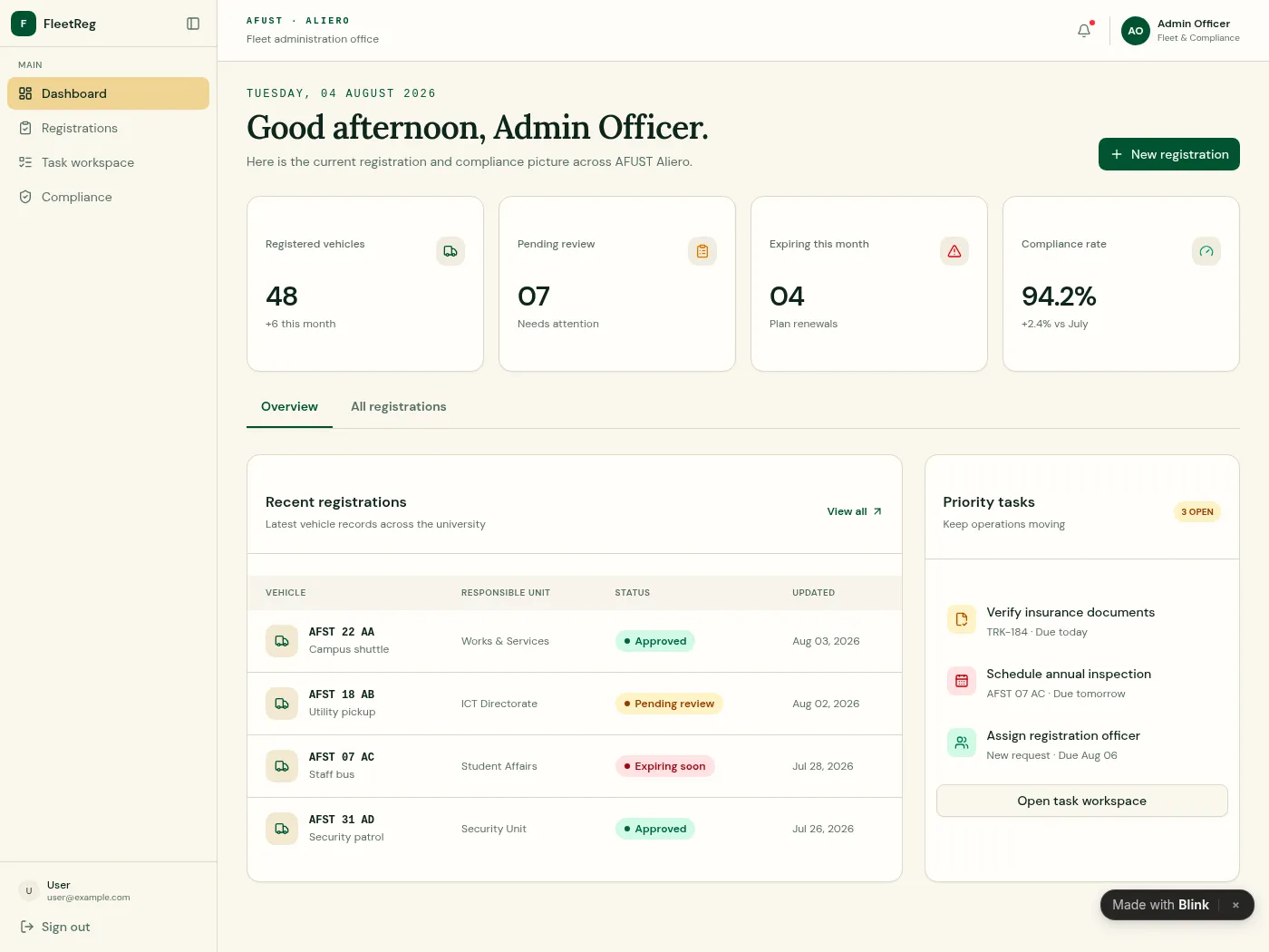 FleetReg Manager